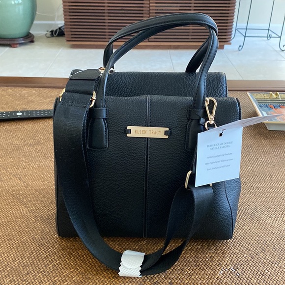 Ellen Tracy | Bags | Ellen Tracy Black Pebble Grain Handbag New With ...